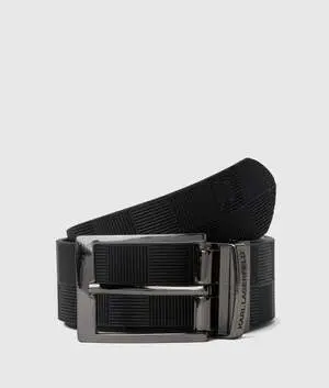Karl Lagerfeld Checkerboard Reversible Belt - Black