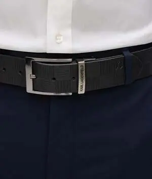 Karl Lagerfeld Checkerboard Reversible Belt