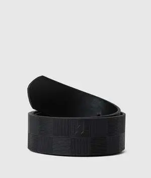 Karl Lagerfeld Checkerboard Reversible Belt - Black