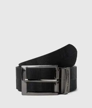 Karl Lagerfeld Checkerboard Reversible Belt - Black