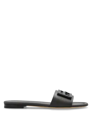 Fendi Leather Slides - Brown