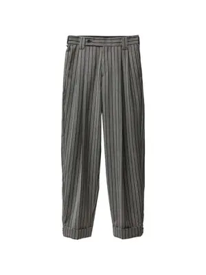 Versace Striped Pleated Trousers - Black