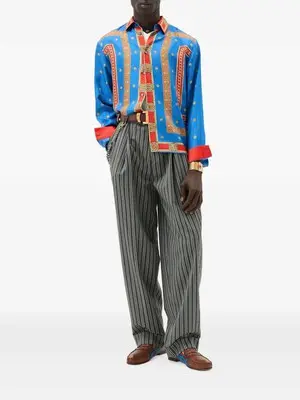 Versace Striped Pleated Trousers