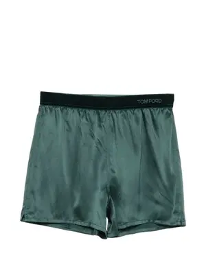 TOM FORD Printed Silk Pajama Pants - Green