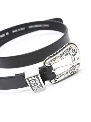 GOLDEN GOOSE Belt With Engraved Buckle