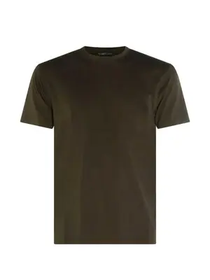 TOM FORD Embroidered Logo Crew-neck T-shirt - Brown