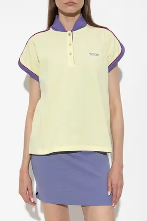 Versace Cotton Piqué Polo With Embroidered Logo