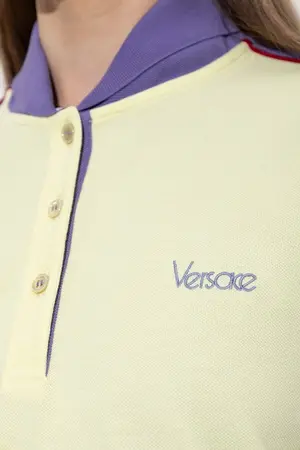 Versace Cotton Piqué Polo With Embroidered Logo