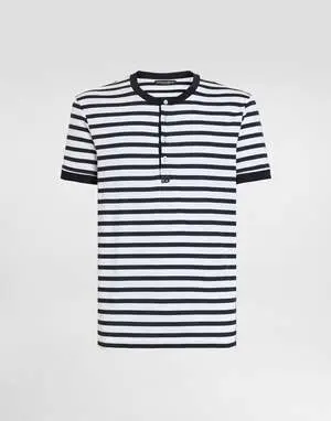 Dolce & Gabbana Serafino Striped Cotton T-shirt