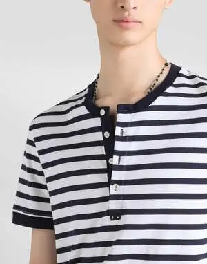 Dolce & Gabbana Serafino Striped Cotton T-shirt