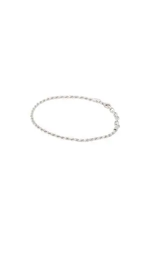 SERGE DENIMES Rope Bracelet In Metallic - Silver