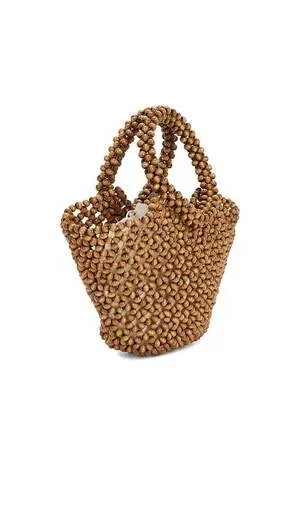 8 Other Reasons Wood Bead Tote Rounded Top Handle Bag