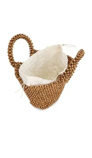 8 Other Reasons Wood Bead Tote Rounded Top Handle Bag