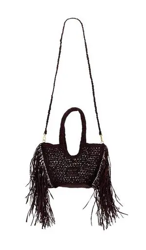 BTB LOS ANGELES Hunter Mini Fringe Tote - Chocolate