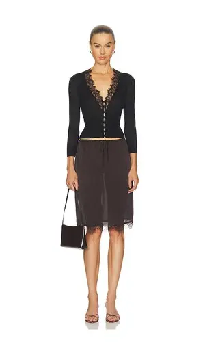 L'Agence Eluna Lace Detail Cardigan