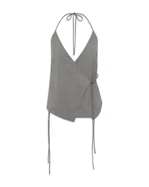 ST. AGNI Wool Blend Rouleau Halter Top