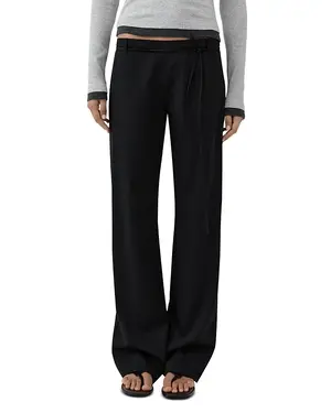 ST. AGNI 90s Rouleau Minimal Wool Pants - Black