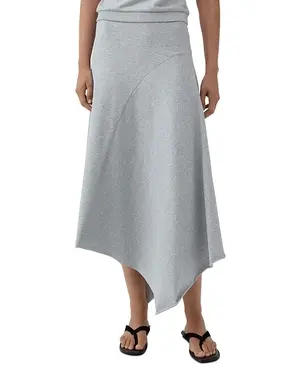 ST. AGNI Asymmetric Drape Skirt - Light Grey