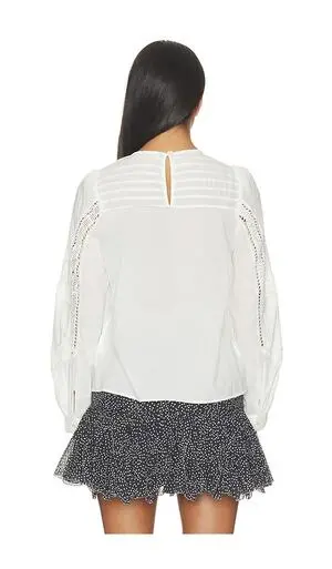 Ulla Johnson Marlowe Long Sleeve Cotton Top In Cream