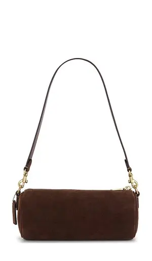 COACH Suede Barrel Bag In Chocolate