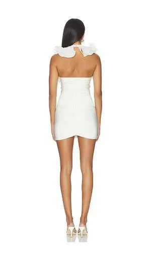 PatBO Taffeta Tarsila Ruffle Mini Dress In White
