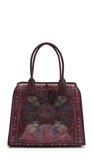 GANNI Mesh Shopper Resort In Brown - Chicory Coffee
