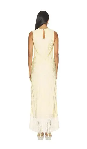 Anna October Gill Jacquard Maxi Dress In Yellow