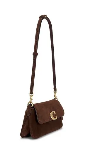 COACH Suede Jet Shoulder Bag In Chocolate