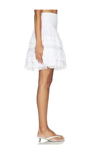 GANNI Broderie Anglaise Tiered Frill Mini Skirt