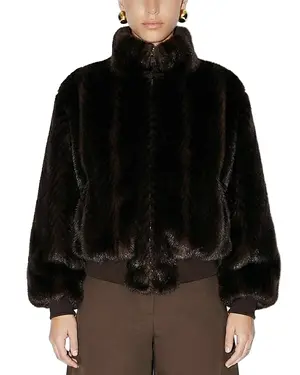 Ronny Kobo Mischa Faux Fur Jacket - Brown Multi
