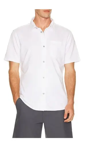 Vuori Knit Oxford Button Down Shirt - White