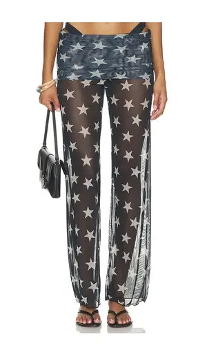 BELLA VENICE X Addison Pant In Black & White - Star Mesh