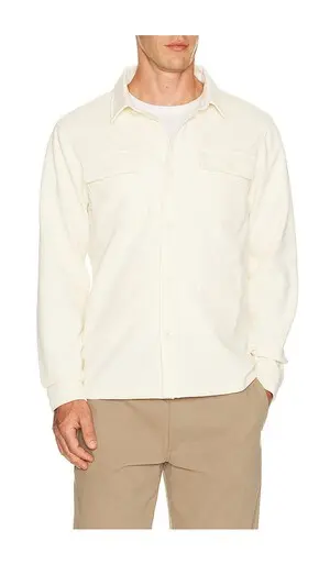 Vuori Waffle Shirt Jacket In Cream - Natural