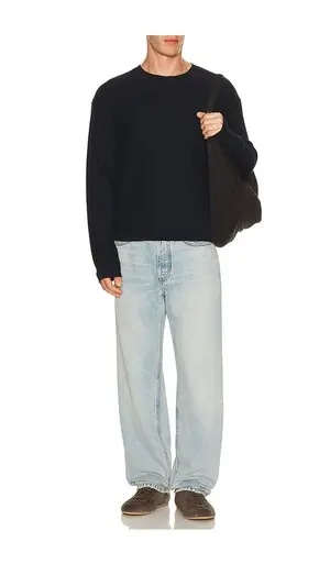 FRAME Textured Crewneck Sweater In Blue