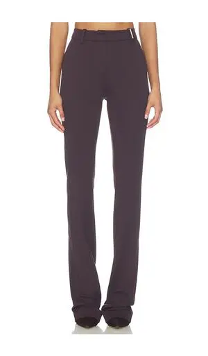 Attico Slim Long Pant In Brown - Dark Brown