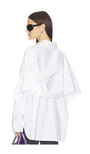 Attico Oversized Cotton Shirt With Arm Cut-outs - White