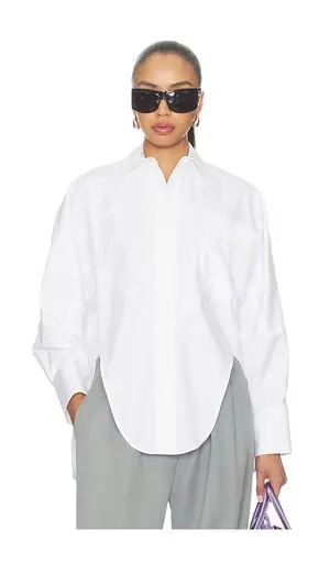 Attico Oversized Cotton Shirt With Arm Cut-outs - White
