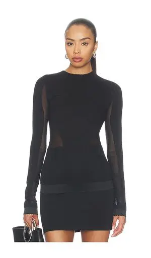 Attico Ponte Jersey Top - Black