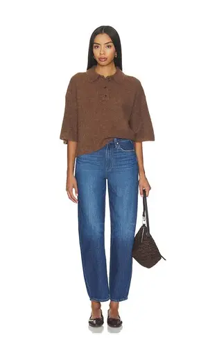 PISTOLA Nadya Alpaca Blend Boxy Polo Sweater Top