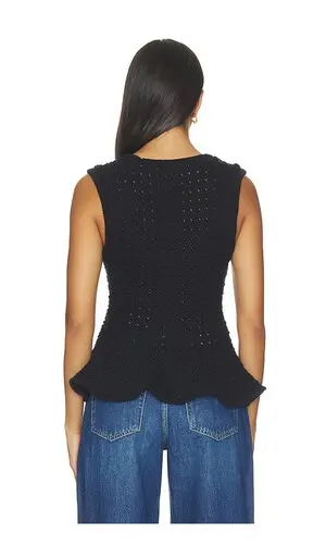 PISTOLA Peplum Sweater Tank Top - Black