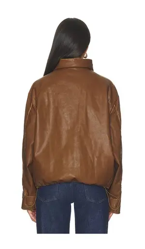 Lioness Shoreline Funnel Jacket In Brown