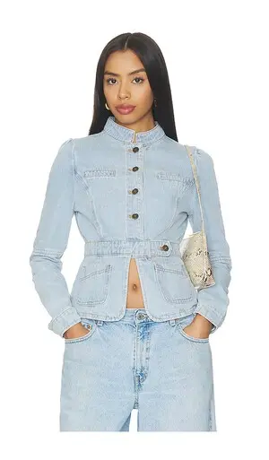 Lioness Brooklyn Denim Jacket In Blue - Light Denim