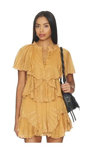 Isabel Marant Étoile Lorna Short Sleeve Top In Brown - Caramel