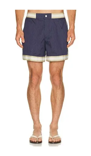 CHE Pinstripe Baller Swim Short In Blue - Navy