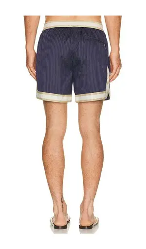 CHE Pinstripe Baller Swim Short In Blue