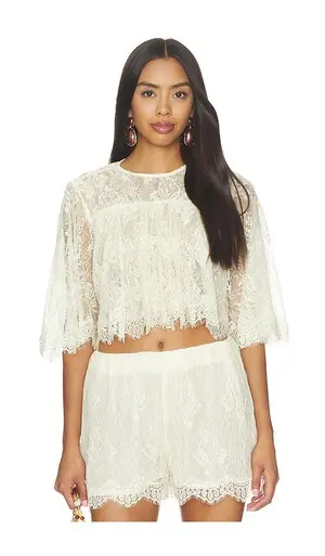 Hemant & Nandita Ruffle Top In White