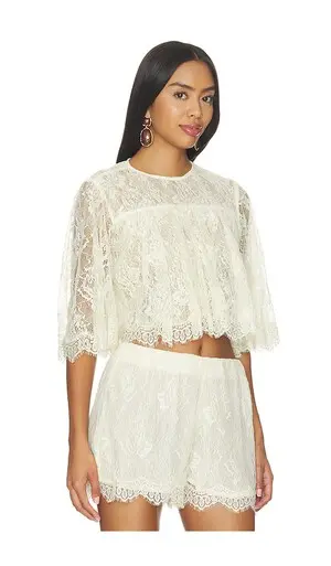 Hemant & Nandita Ruffle Top In White