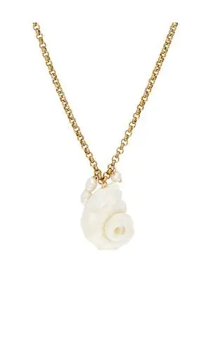 LOVERS AND FRIENDS Drew Shell Necklace In Metallic Gold