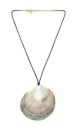 LOVERS AND FRIENDS Avery Shell Necklace In Grey - Black Multi