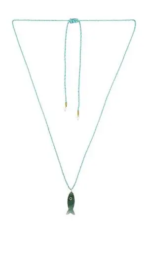 LOVERS AND FRIENDS Quin Stone Necklace In Green - Aqua